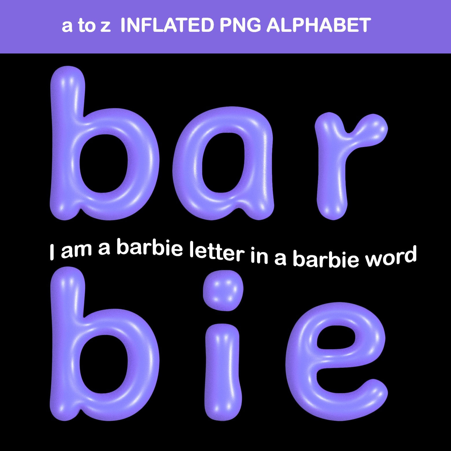 3D Inflated Doodle Letters,3d Inflated Puff Alphabet Clipart,3d Bubble ...