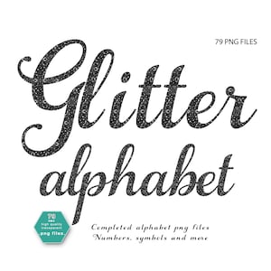 Black Glitter Digital Alphabet,bling Letters Clipart,glitter Alphabet ...