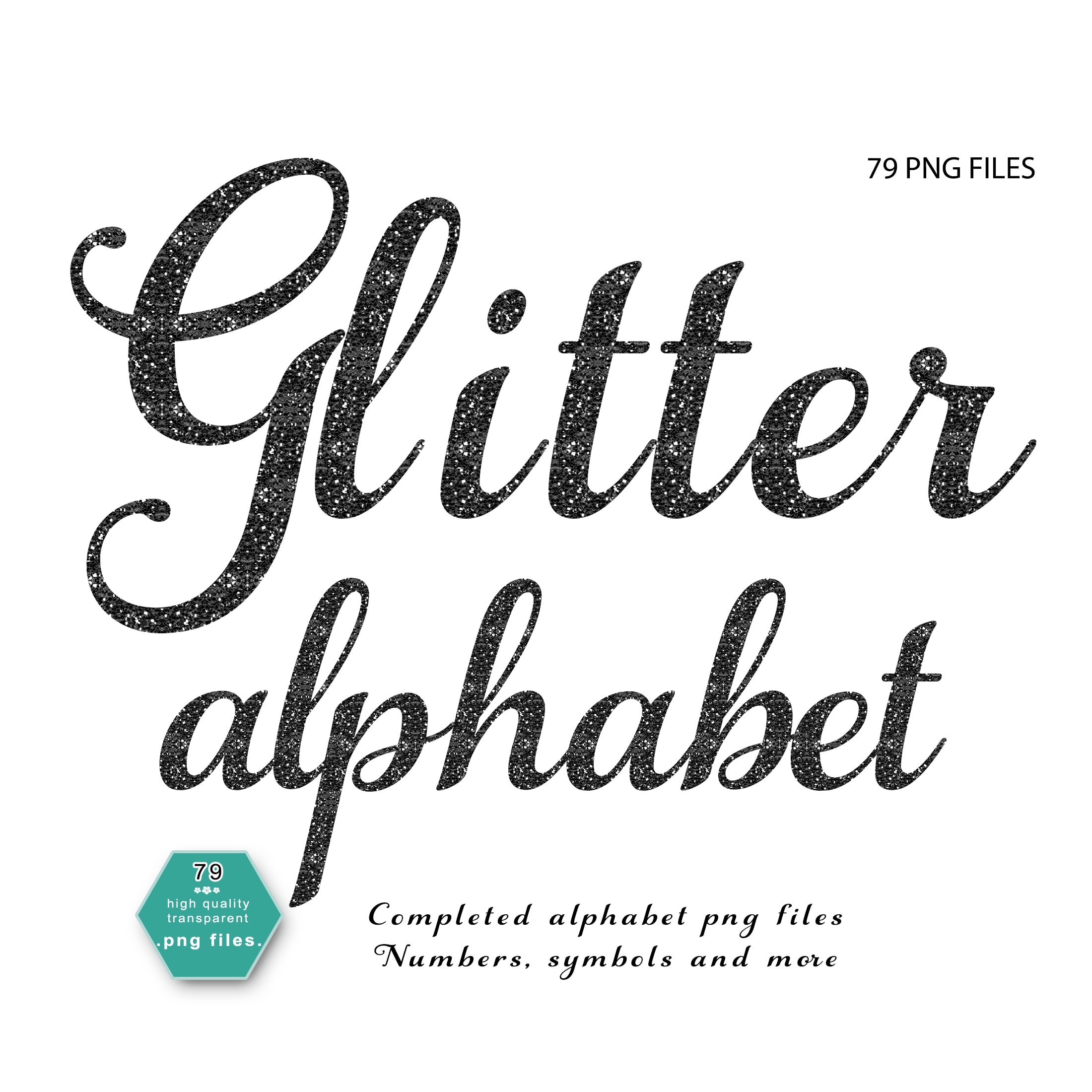 Black Glitter Digital Alphabet,bling Letters Clipart,glitter Alphabet ...