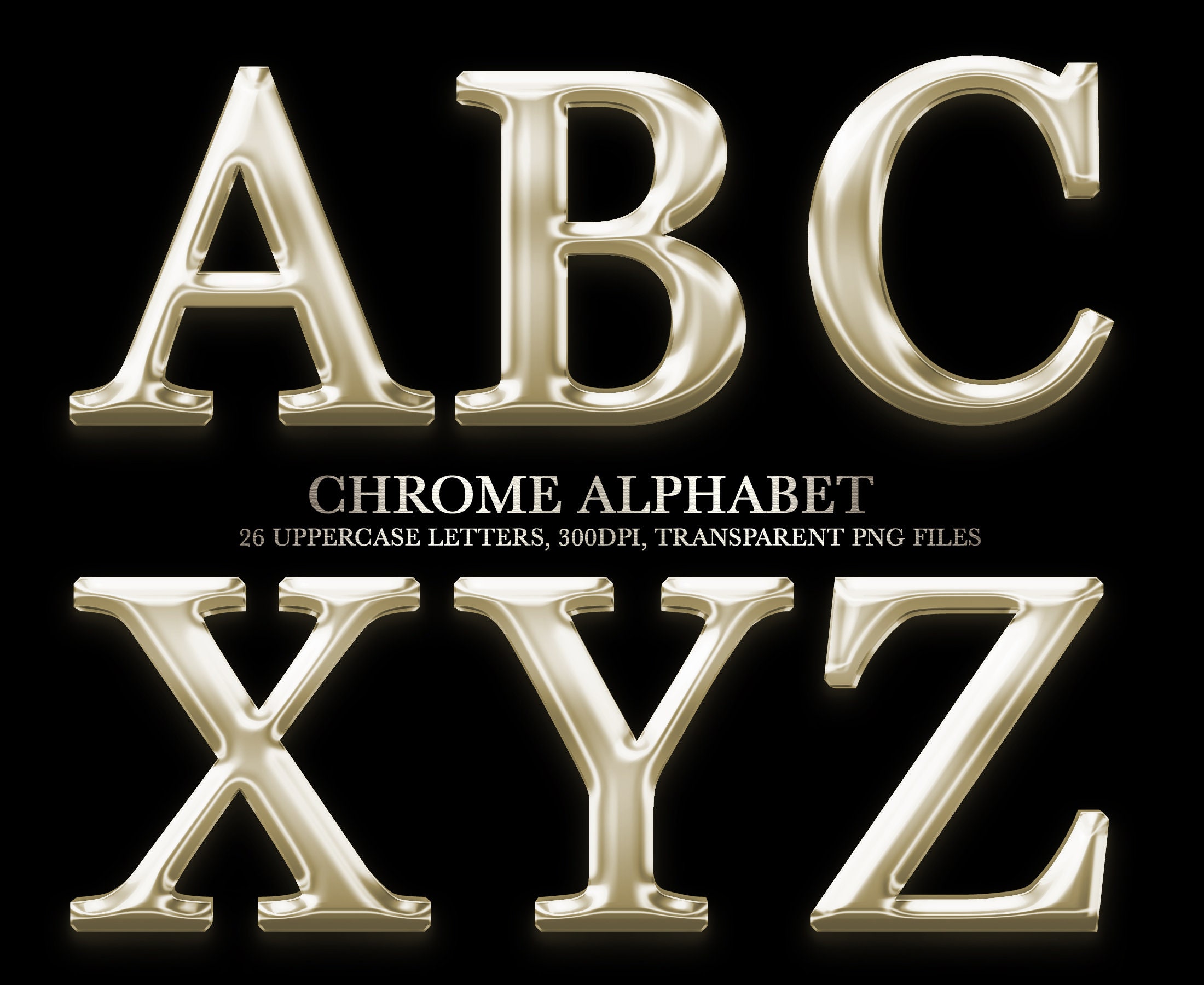 Chrome Alphabet Png,gold Chrome Letters PNG Clipart,metallic Letters ...
