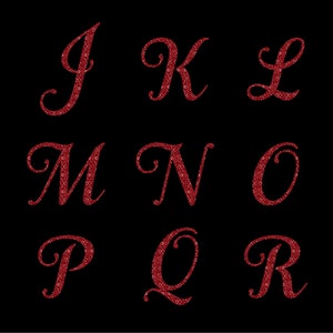 Red Glitter Digital Alphabet,bling Letters Clipart,glitter Alphabet ...