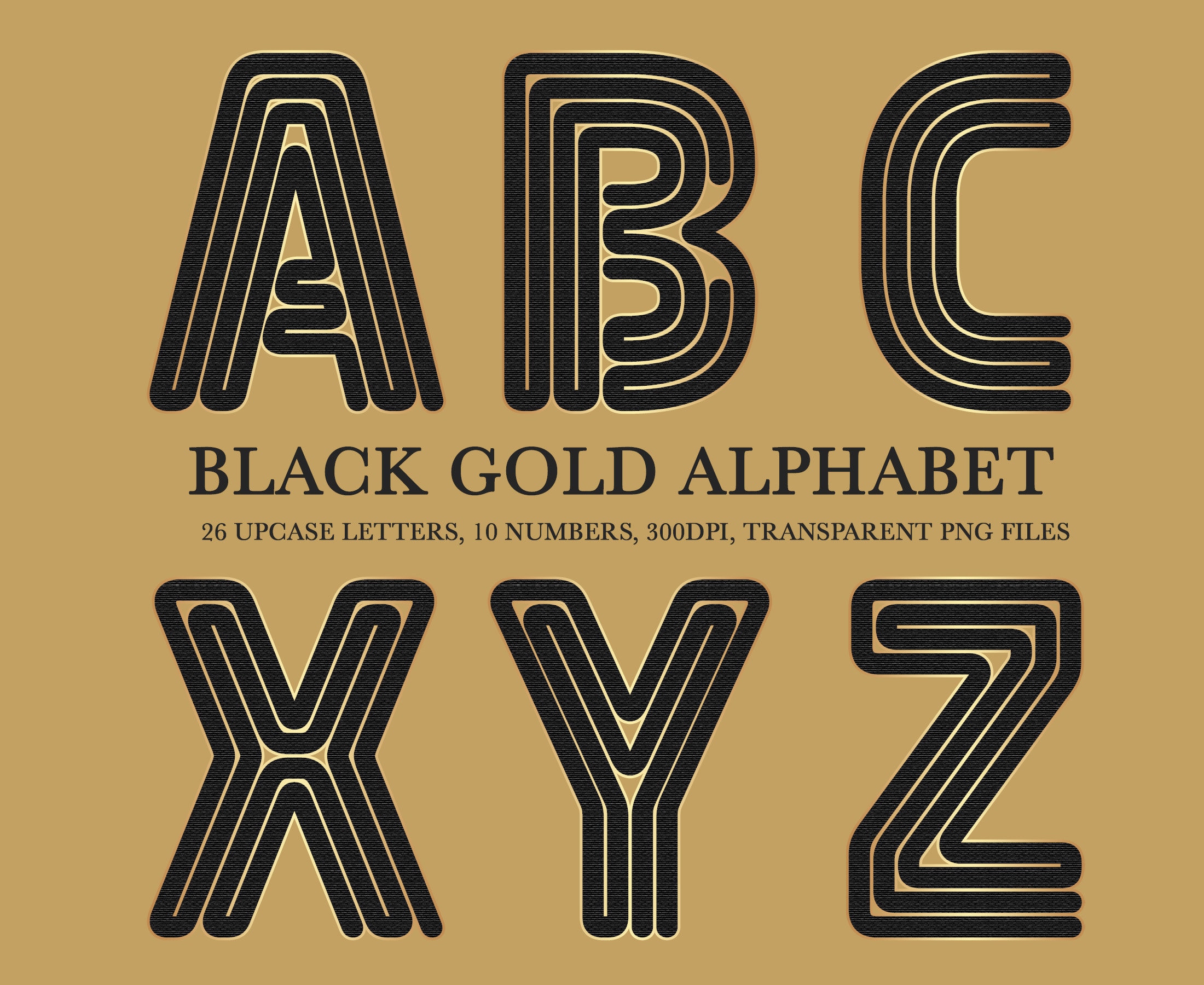 Black Gold Chrome Letters, Black Gold Alphabet, PNG, Clipart, Gold ...