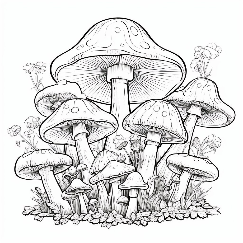 Mushroom Coloring Book Fantastic Fungi Magic Mushrooms - Etsy