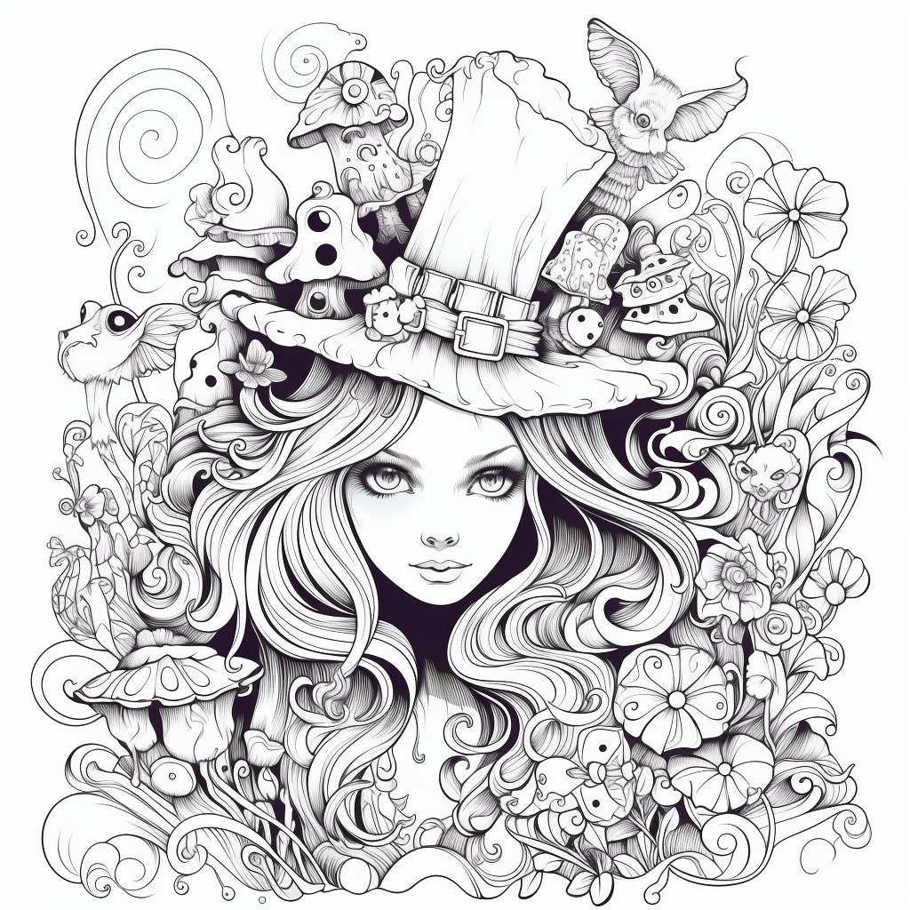 50 Page Wicked Wonderland Adult Coloring Book Volume 1 8.5x11 PDF - Etsy