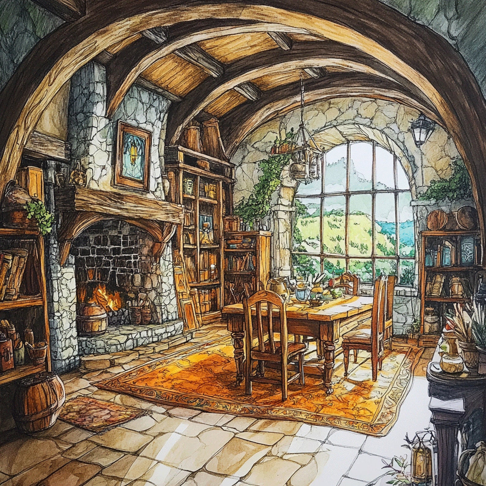 50 Page Interiors of the Shire Coloring Book Childrens Adult Volume 1 8 ...