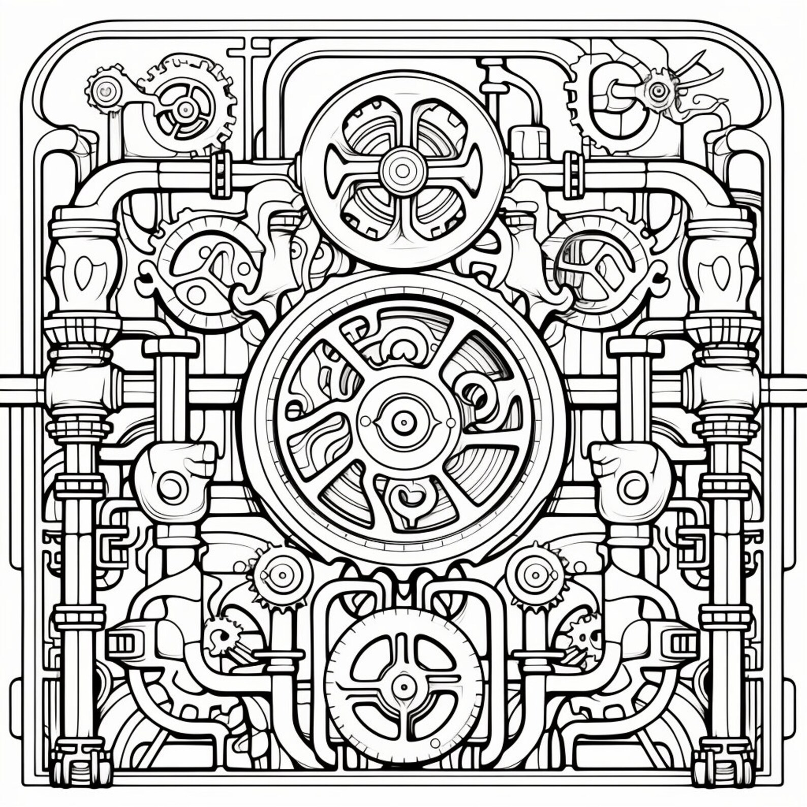 Steampunk, Square Pipe, Mandala, Coloring Book, Anxiety, Depression ...
