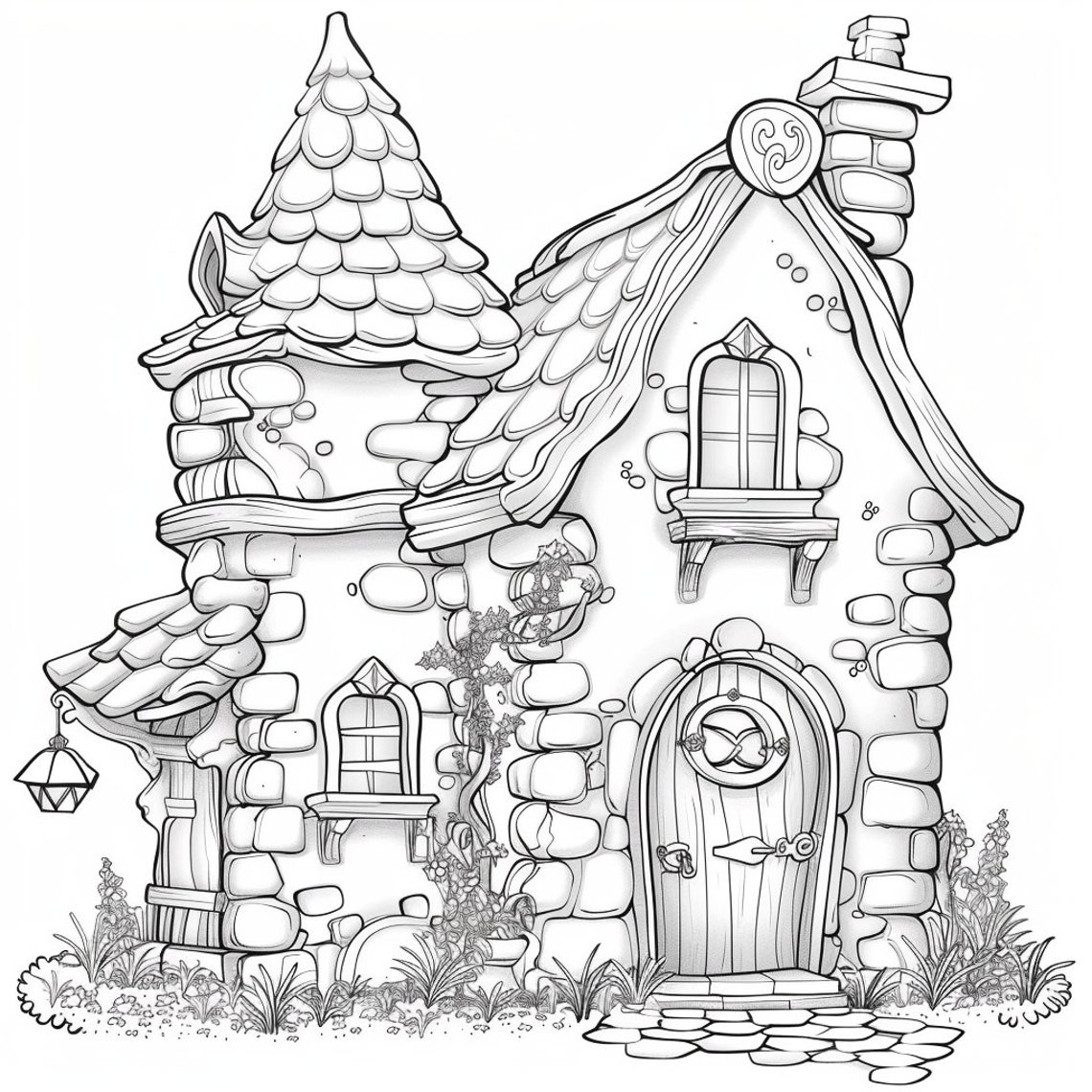 100 Page Cozy Cottages Coloring Book Childrens Adult Volume 1 8.5x11 ...