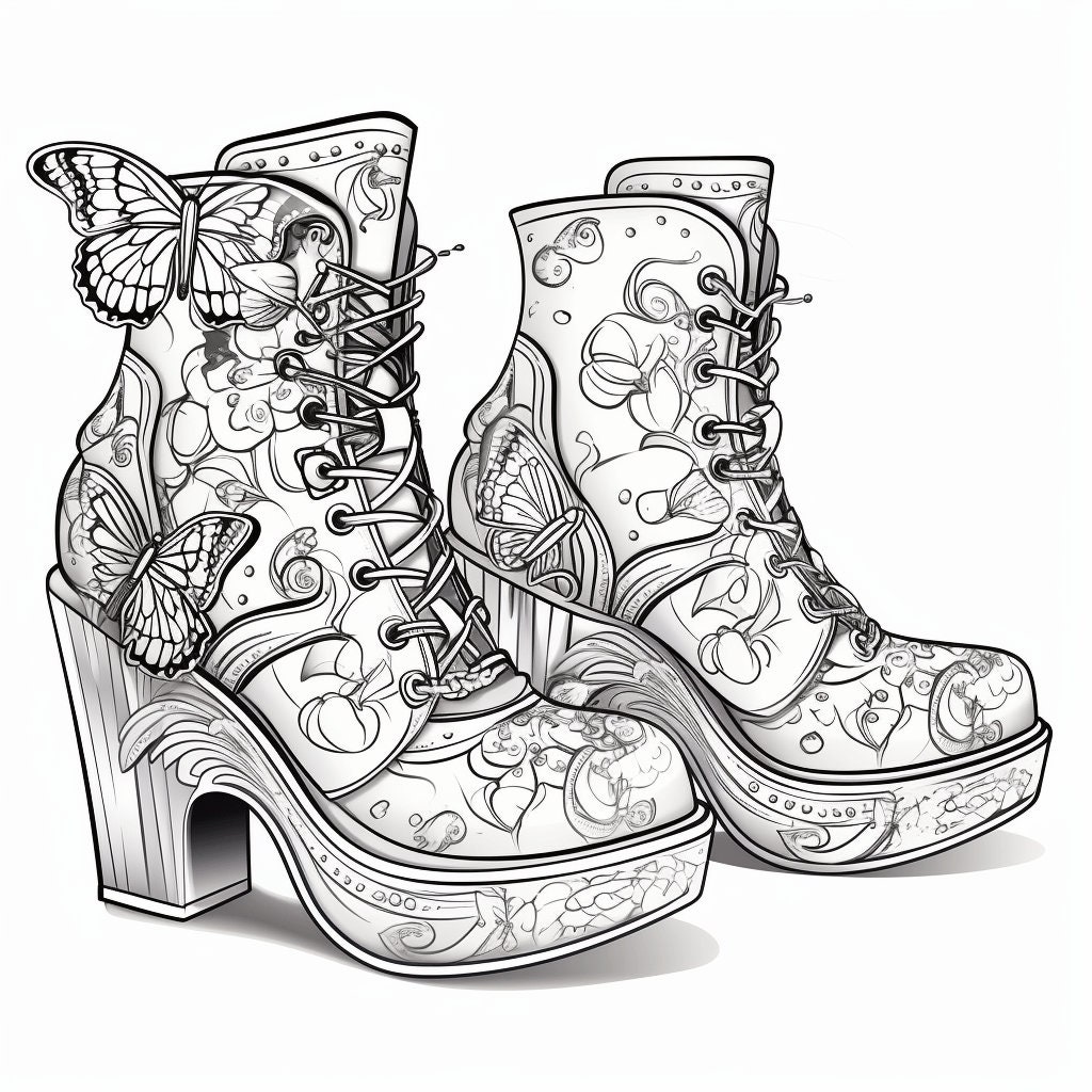50 Page Boujee Chic Footwear Coloring Book, Volume 2, PDF 8.5"x 11" - Etsy
