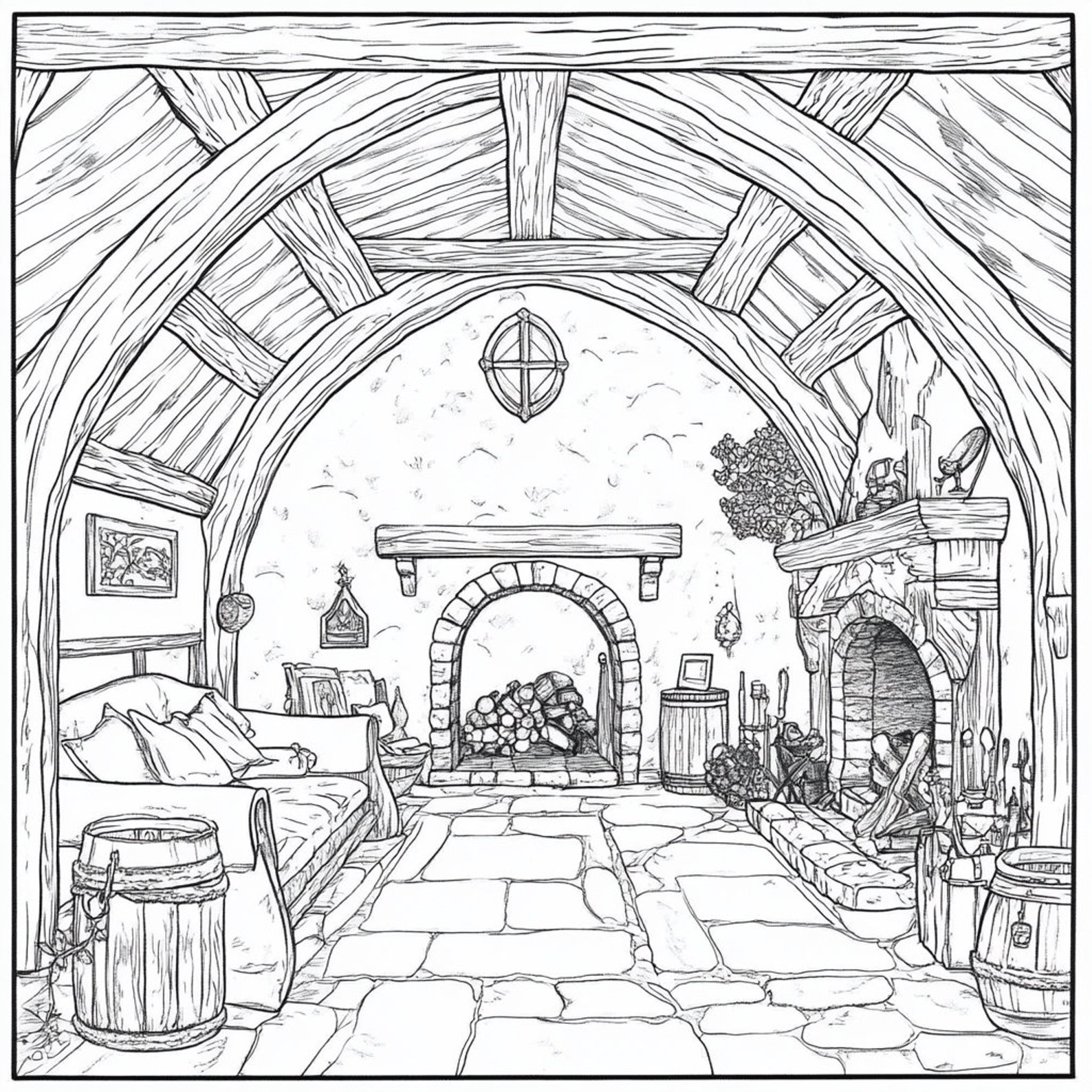 50 Page Interiors of the Shire Coloring Book Childrens Adult Volume 1 8 ...