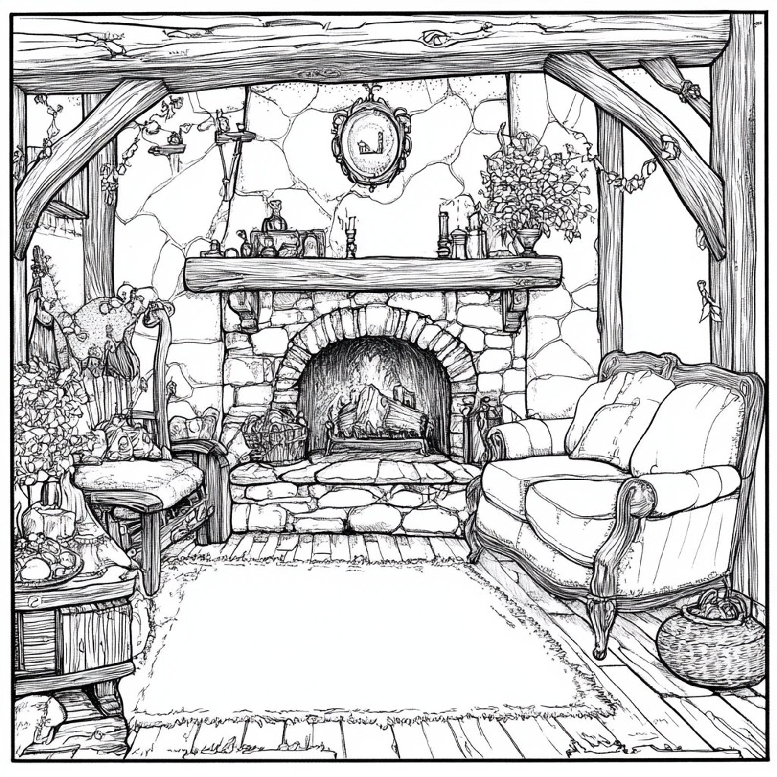 Shire Interiors Coloring Book: 100 Page Printable (PDF) - Etsy