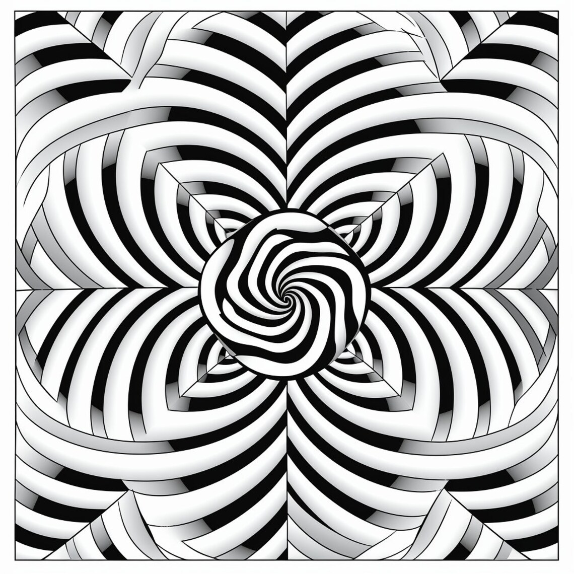 Illusion Patterns, Fun, Optical Illusion Coloring Book Volume 1 8.5"x11 ...