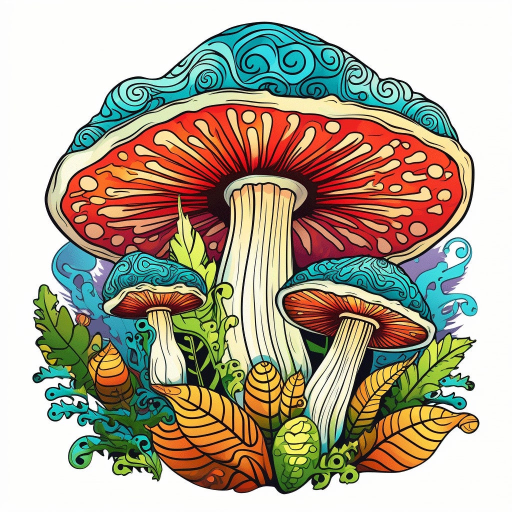Mushroom Coloring Book Fantastic Fungi Magic Mushrooms - Etsy