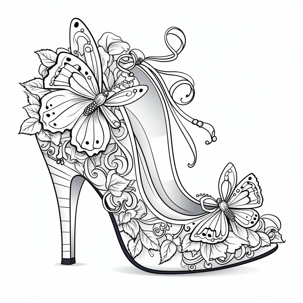 50 Page Boujee Chic Footwear Coloring Book, Volume 2, PDF 8.5"x 11" - Etsy
