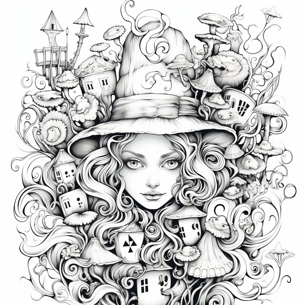 50 Page Wicked Wonderland Adult Coloring Book Volume 1 8.5x11 PDF - Etsy
