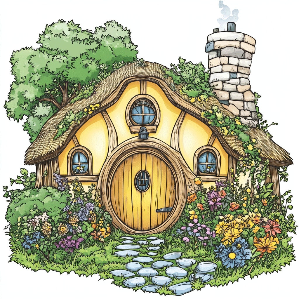 Homes of the Shire Coloring Book: 10 Page Printable (PDF) - Etsy