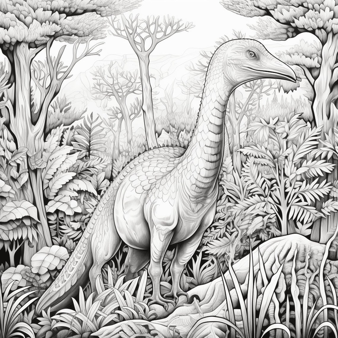 56 Page Dinosaur Coloring Book Children Volume 1 - Etsy