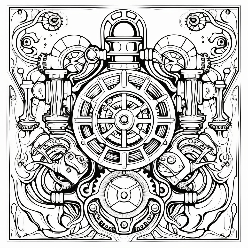 Steampunk, Square Pipe, Mandala, Coloring Book, Anxiety, Depression ...