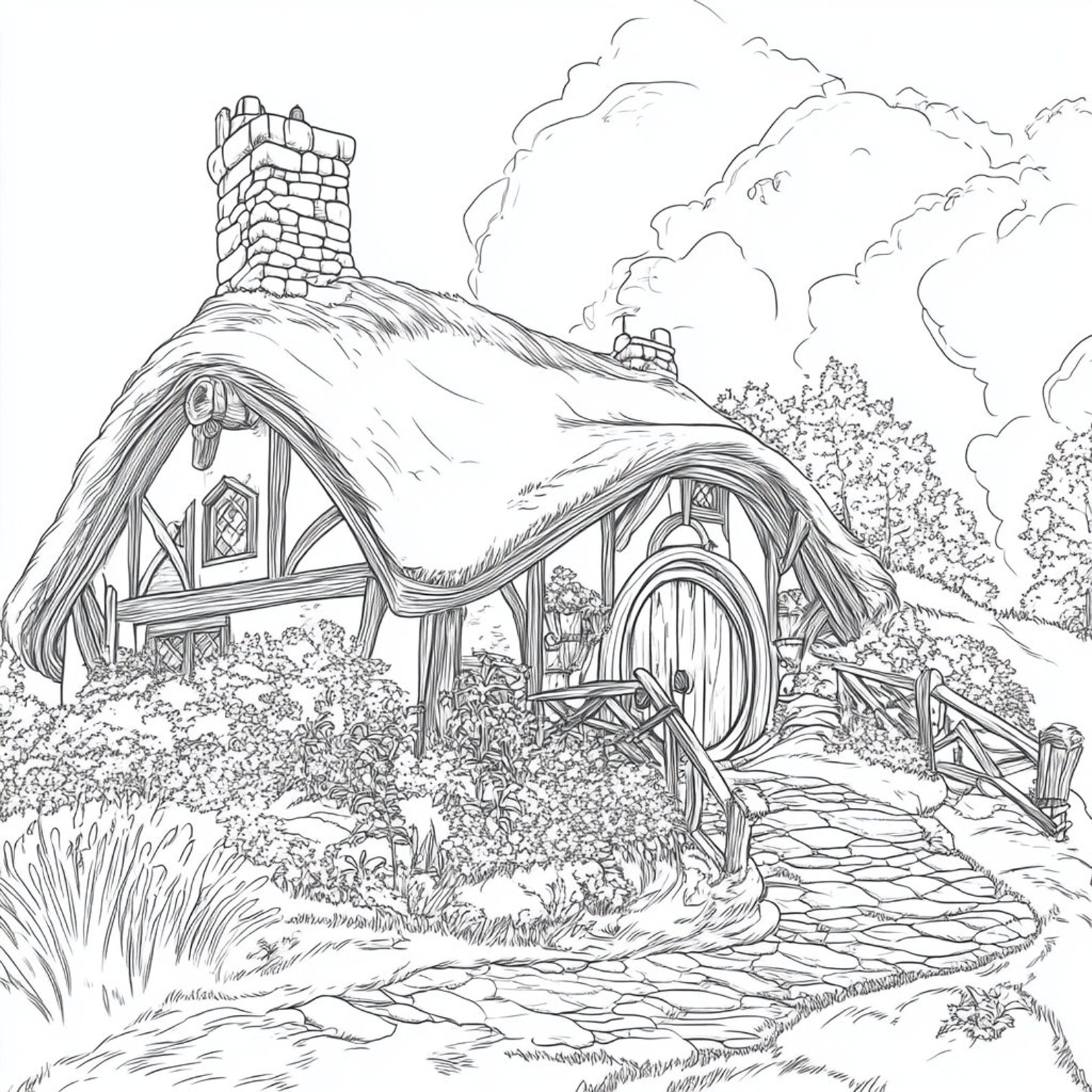 Homes of the Shire Coloring Book: 10 Page Printable (PDF) - Etsy