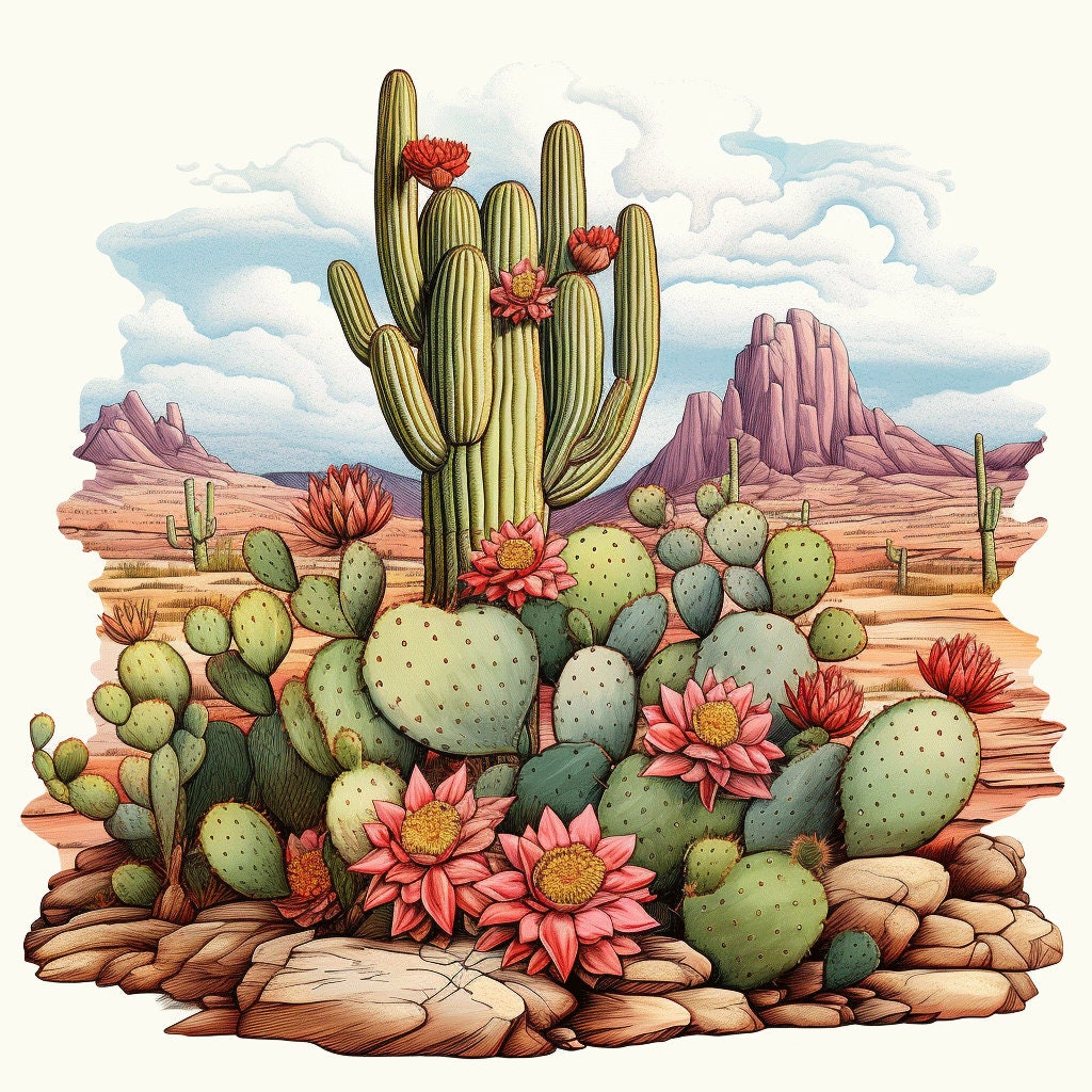 50 Page Floral Cactus & Succulent Coloring Book, Printable PDF ...