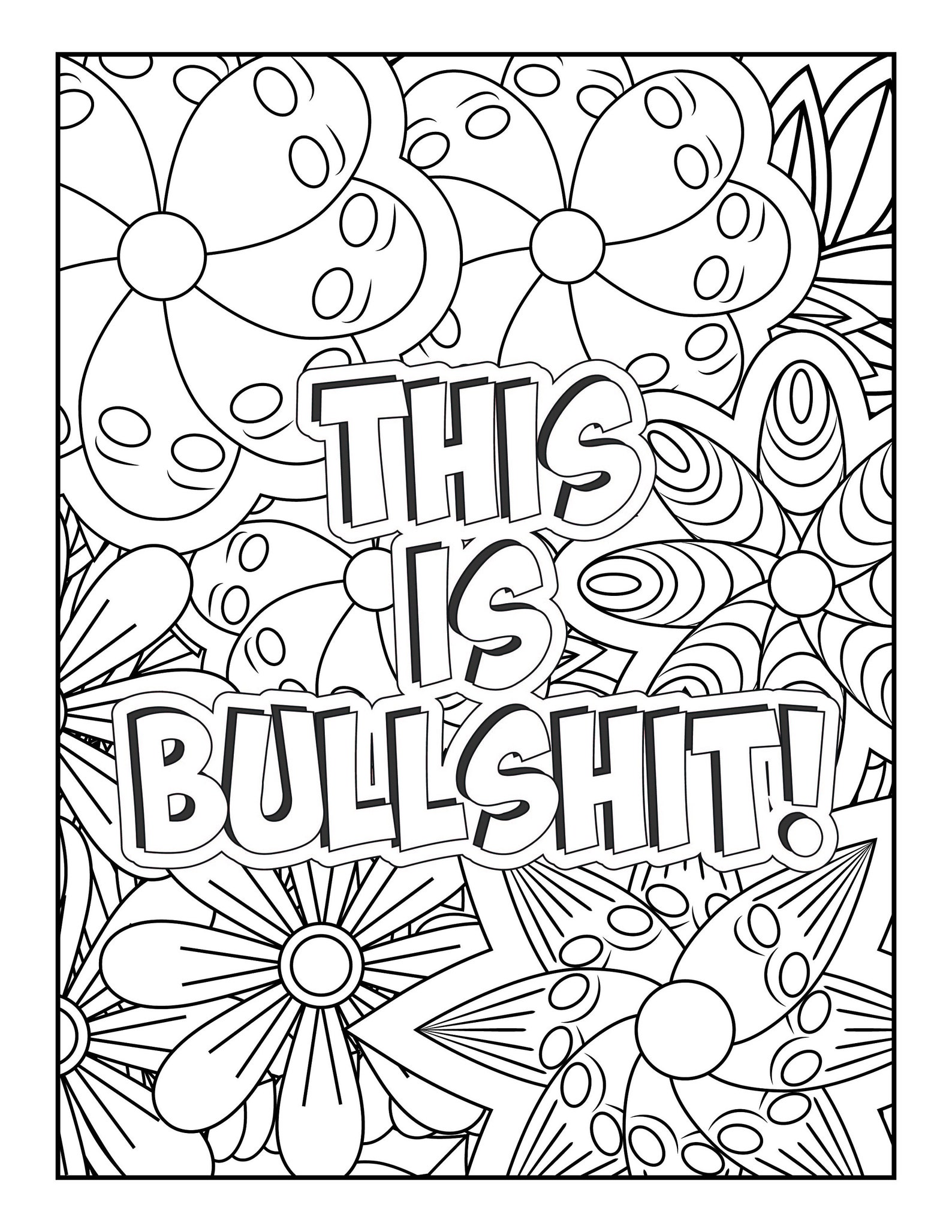 Swear Word Motivational Coloring Book Pages, Adult, Stress Relief ...
