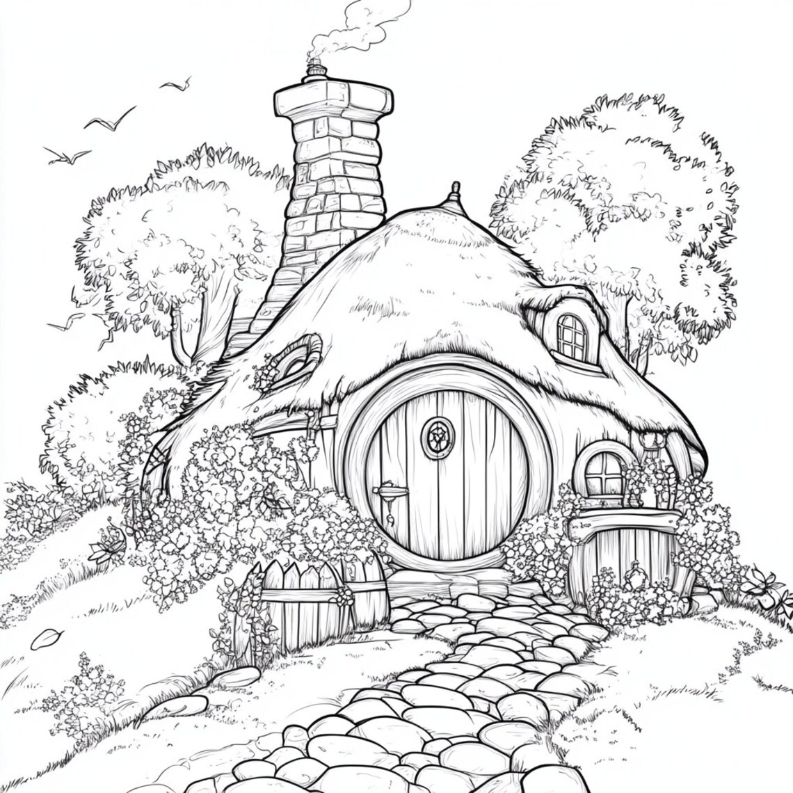 100 Page Homes of the Shire Coloring Book Childrens Adult Volume 1 8 ...