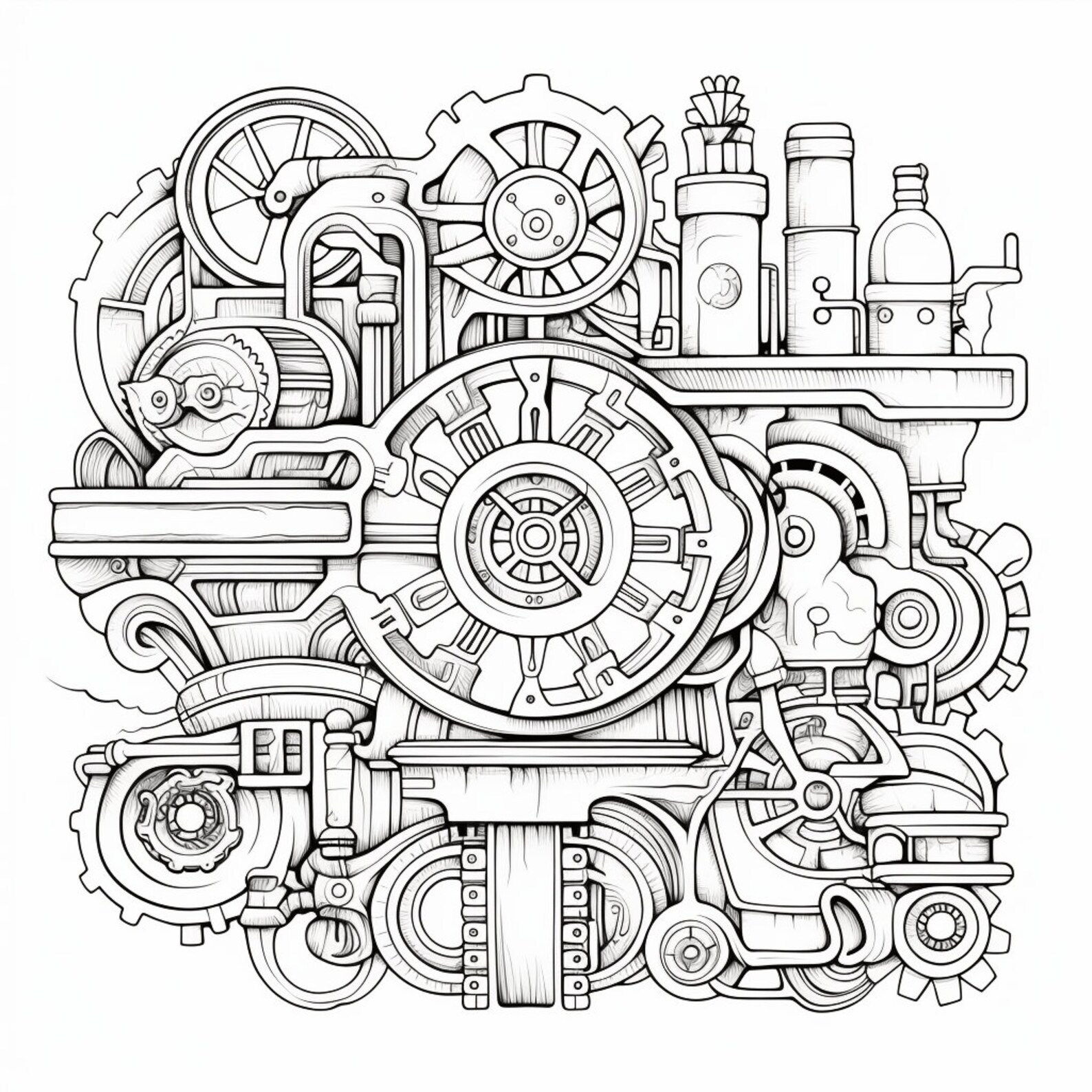 Steampunk, Square Pipe, Mandala, Coloring Book, Anxiety, Depression ...