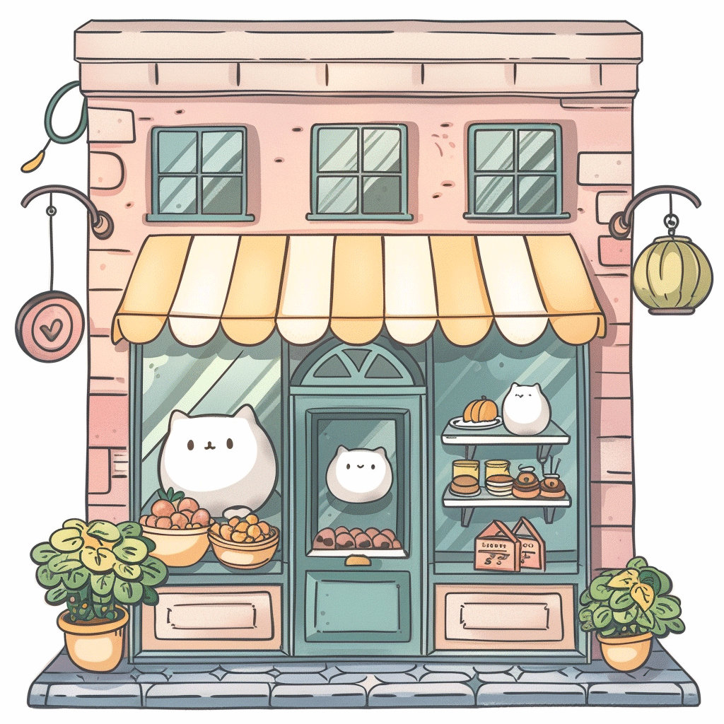 50 Page Cute Kawaii Store Fronts Coloring Book Childrens Adult Volume 1 ...