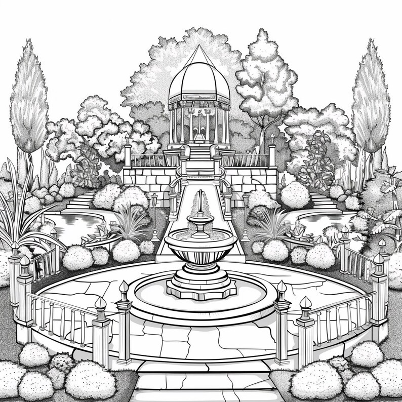 50 Page Amazing Gardens Coloring Book Adult Children Volume 1 8.5"x11 ...