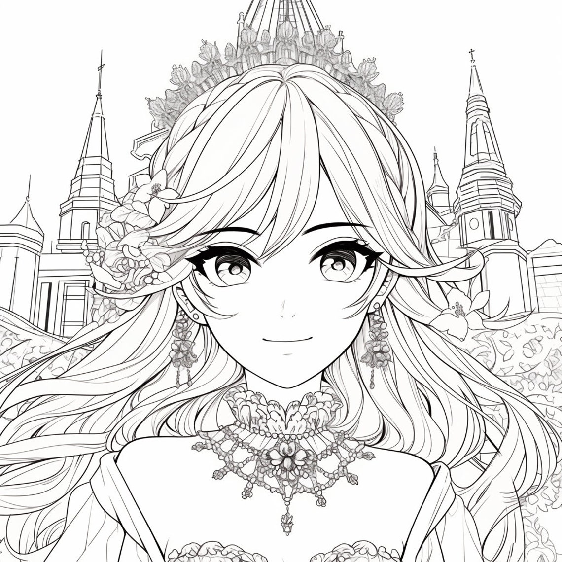 Shōjo Style Anime Coloring Book Adult Children Any Age - Etsy