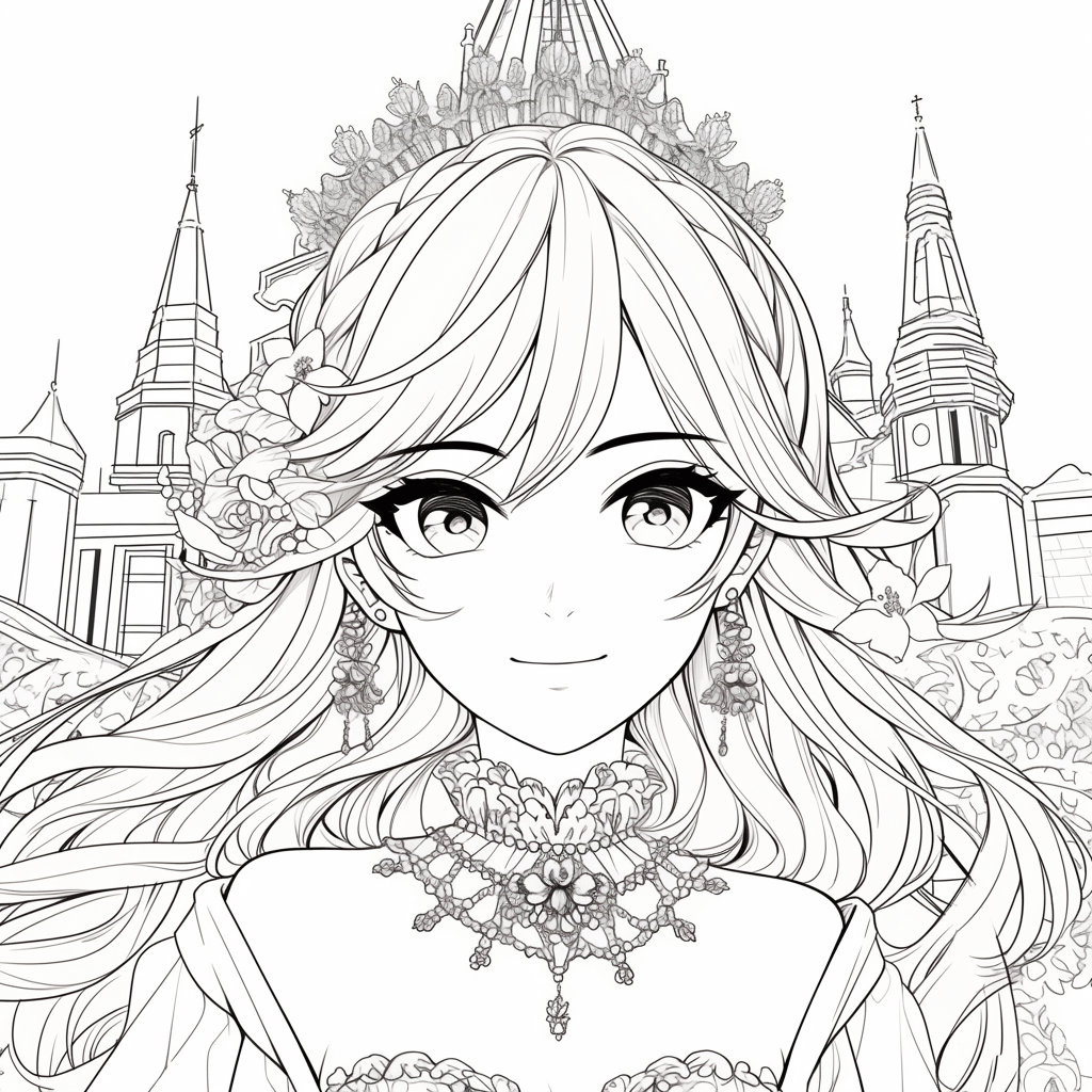 Shōjo Style Anime Coloring Book, Adult, Children, Any Age, Mindfulness ...