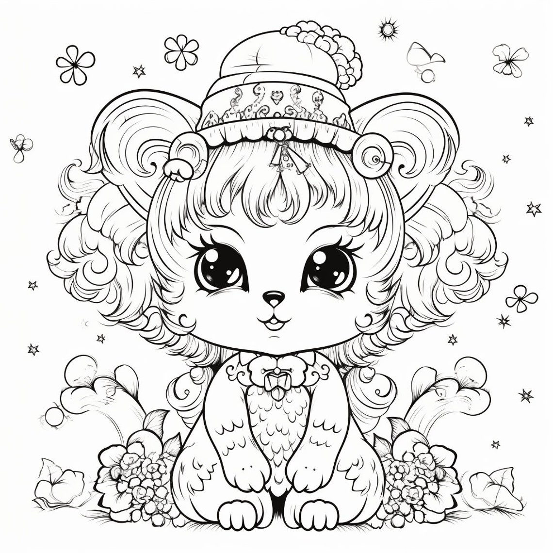 Fairy Kei Style Animal Coloring Book, Adult, Children, Any Age ...