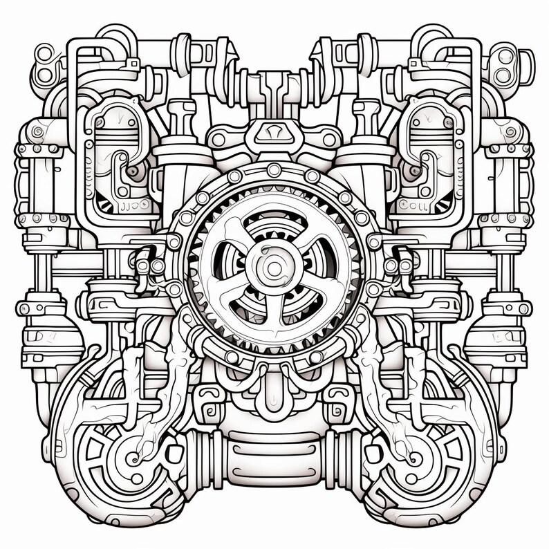 Steampunk, Square Pipe, Mandala, Coloring Book, Anxiety, Depression ...