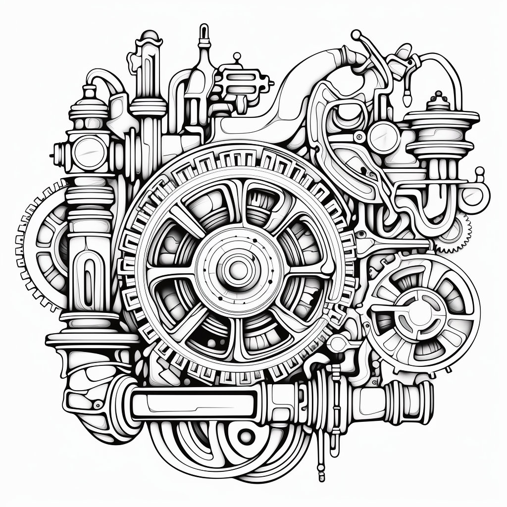 Steampunk, Square Pipe, Mandala, Coloring Book, Anxiety, Depression ...