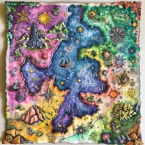 100 Page Mystical Maps Coloring Book Childrens Adult Volume 1 8.5"x11 ...