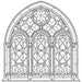 100 Page Stained Glass Window Arches Coloring Book for Adults and ...