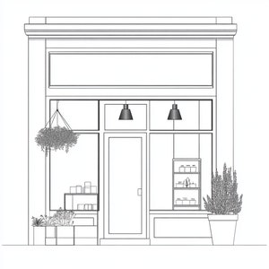 25 Page Minimalist Storefront Coloring Book Volume 1 8.5"x11" PDF Page ...