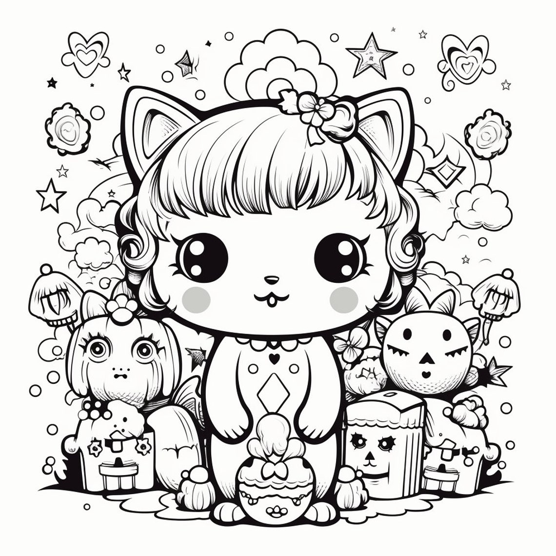Fairy Kei Style Animal Coloring Book, Adult, Children, Any Age ...