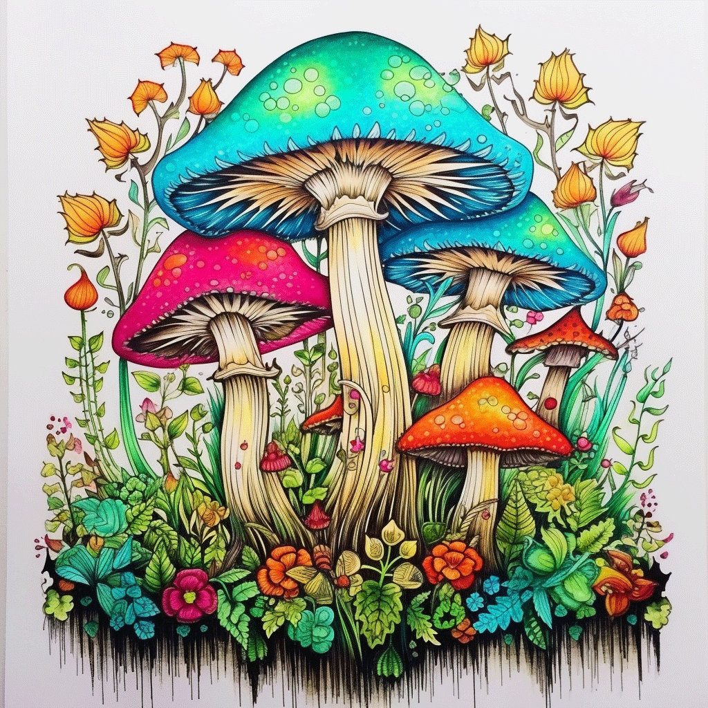 Mushroom Coloring Book Fantastic Fungi Magic Mushrooms - Etsy