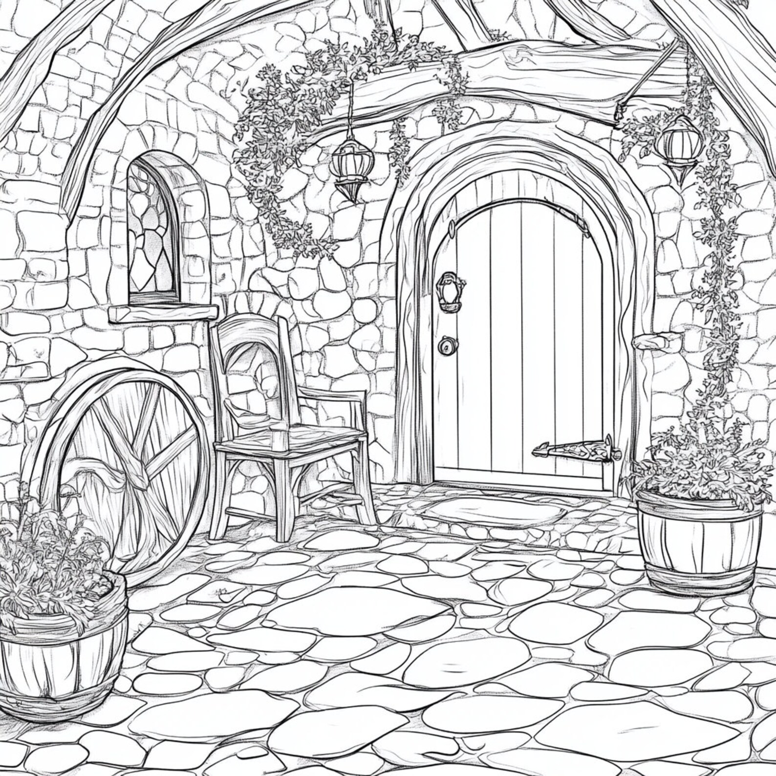 50 Page Interiors of the Shire Coloring Book Childrens Adult Volume 1 8 ...