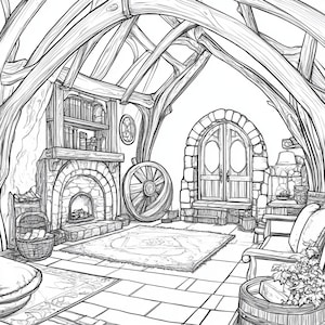 100 Page Interiors of the Shire Coloring Book Childrens Adult Volume 1 ...