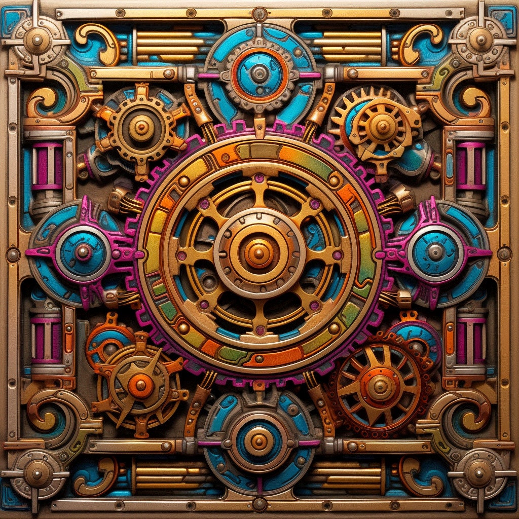 Steampunk, Square Pipe, Mandala, Coloring Book, Anxiety, Depression ...