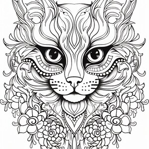 Intricate Cat Mandala Coloring Book: 52 Page Stress Relief (PDF) - Etsy
