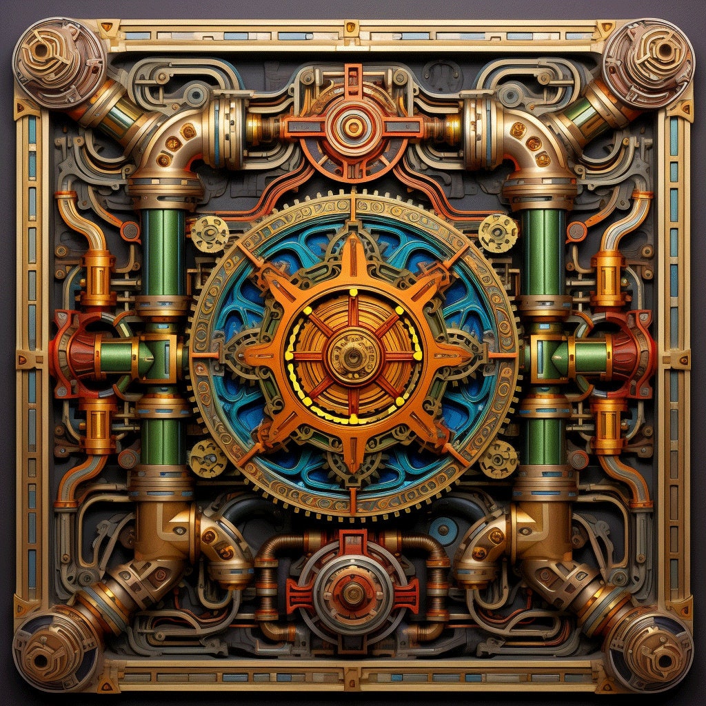 Steampunk, Square Pipe, Mandala, Coloring Book, Anxiety, Depression ...