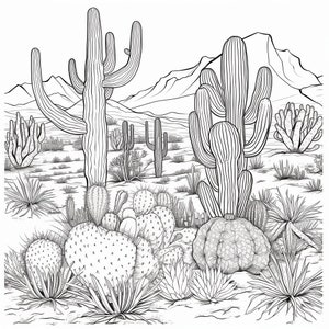 50 Page Floral Cactus & Succulent Coloring Book, Printable PDF ...