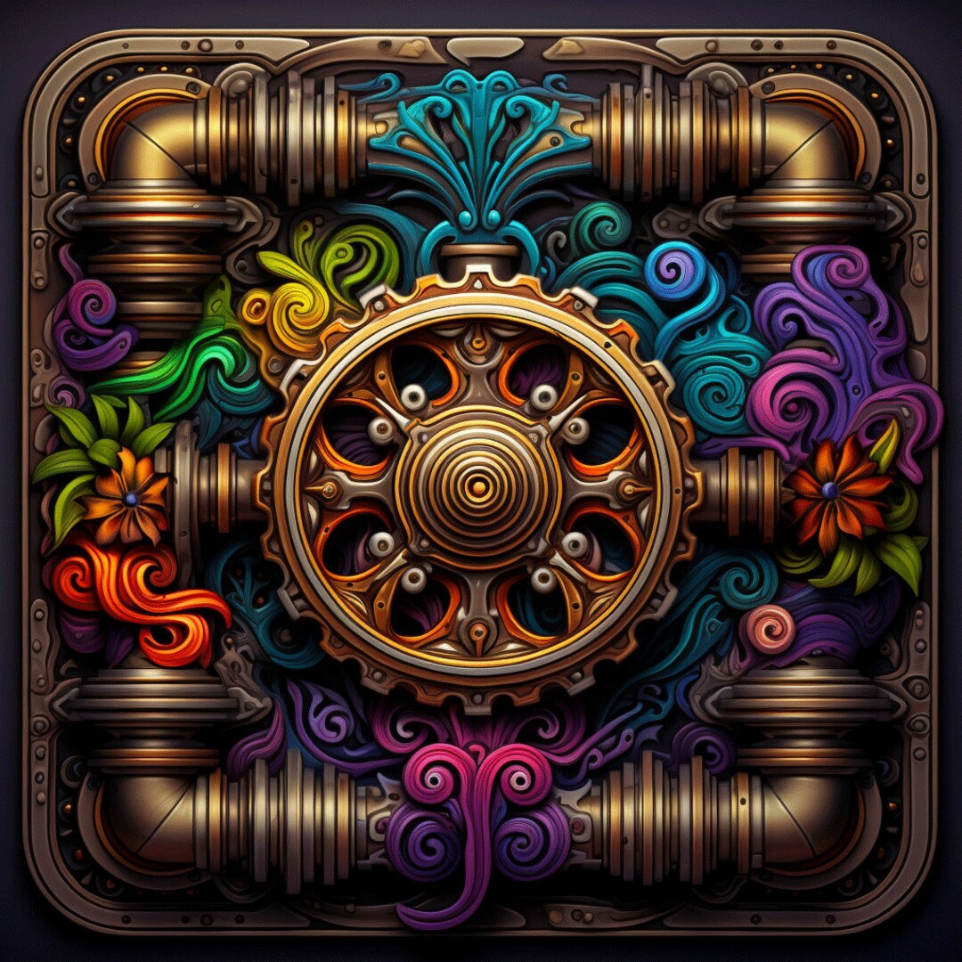 Steampunk, Square Pipe, Mandala, Coloring Book, Anxiety, Depression ...