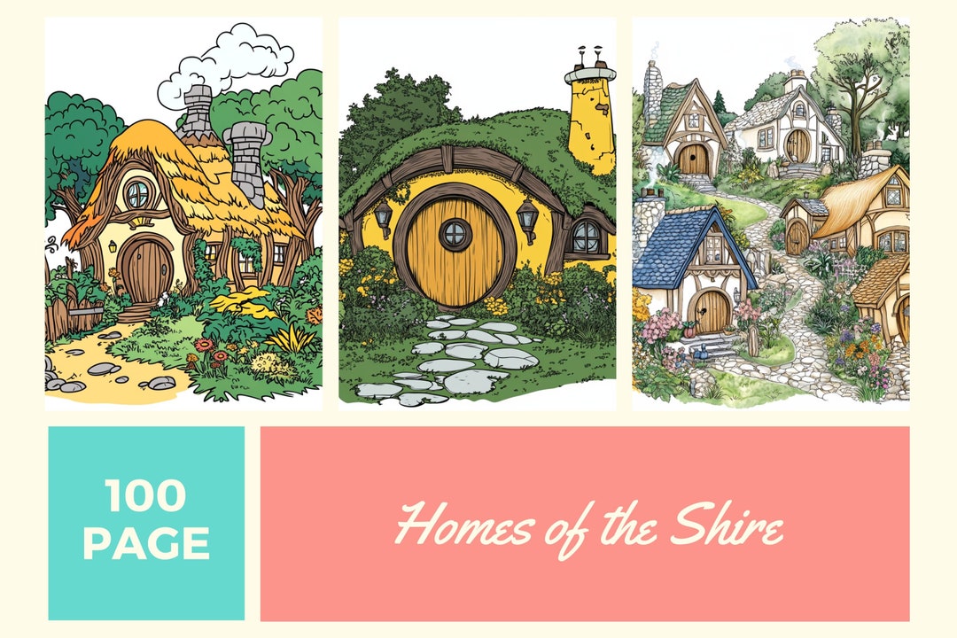 Homes of the Shire Coloring Book: 100 Page Printable (PDF) - Etsy