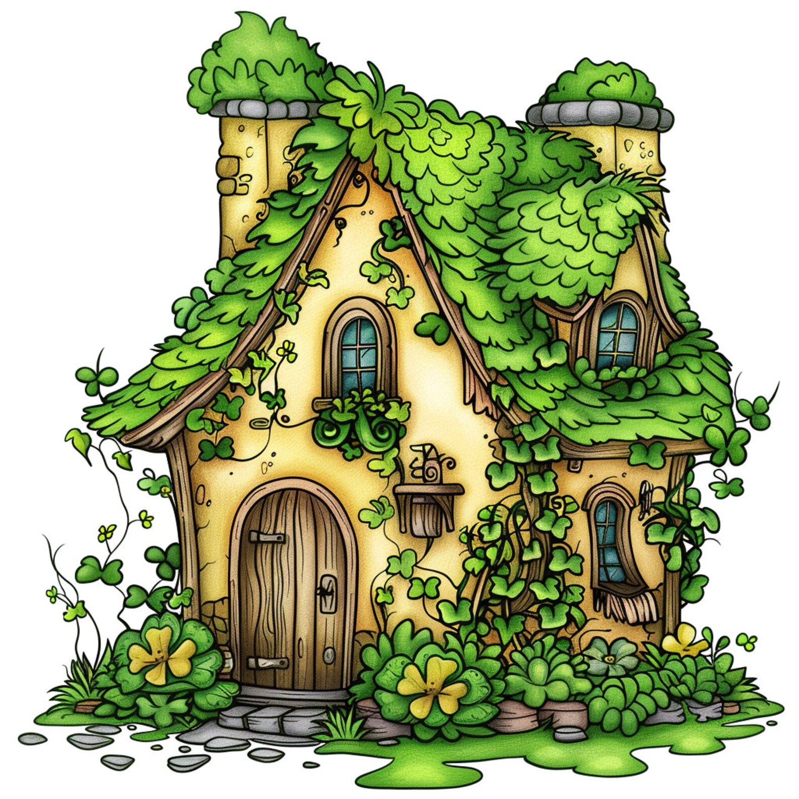 Cozy Cottages Coloring Book: 100 Page Printable Designs (PDF) - Etsy