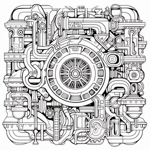 Steampunk, Square Pipe, Mandala, Coloring Book, Anxiety, Depression ...