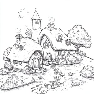 10 Page Sample Homes of the Shire Coloring Book Childrens Adult Volume ...
