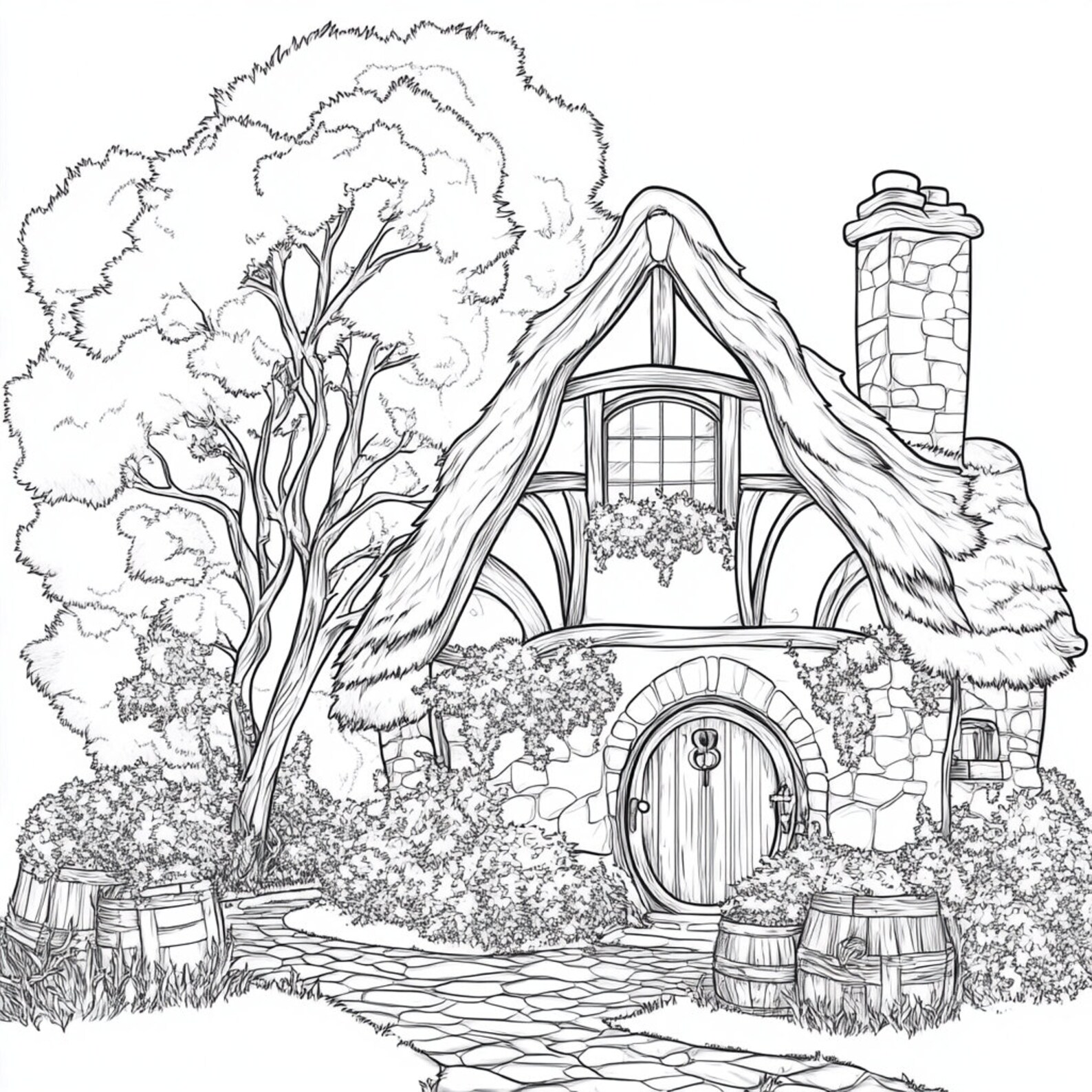 10 Page Sample Homes of the Shire Coloring Book Childrens Adult Volume ...